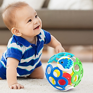 Auspint 6-12 Months Infant Easy Grip Rattle Ball Toys, Sensory Balls for Newborns to Practice Hand Grip Skills