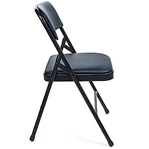 XL Series Vinyl Folding Card Table and Chair Set (5pc) - Comfortable Padded Upholstery for Easy Cleaning - Fold Away Design, Easy Storage - Premium Quality, Wheelchair Accessible (Navy)