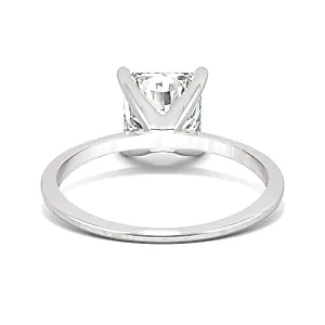 14K White Gold Moissanite by Charles & Colvard 7mm Princess Cut Engagement Ring-size 5 1.92ct DEW