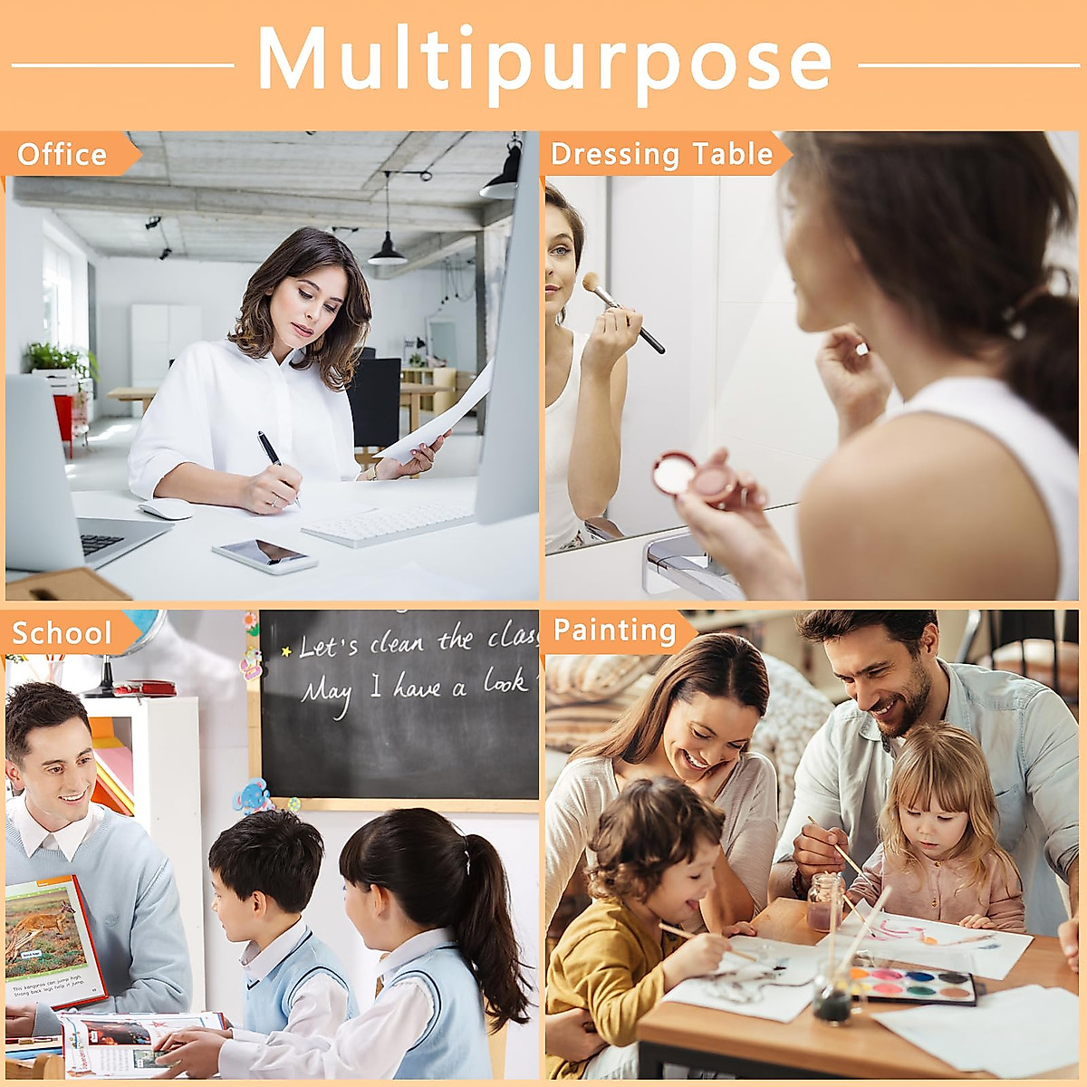 FYY Office Desk Organizers,Pen Holder,Pen Organizer Storage-2Pcs Desk Caddy Organizer with 4 Compartments for Office, School, Home-L-Clear