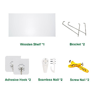 TERRATREK Projector Shelf for Wall, 15.75" x 7.87" Wooden Projector Shelf Holds Up to 33 lb, Projector Wall Mount Shelf Perfect for Projector, Xbox, PS5, DVD Player, Under TV Floating Shelf for Wall