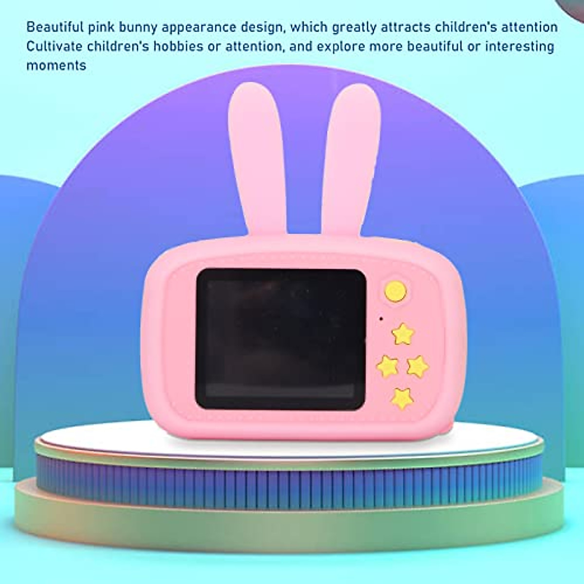 Toddlers Camera, Interactive Kids Digital Camera Toy Portable Mini Bunny Appearance Shockproof with Lanyard Charging Cable for Girl