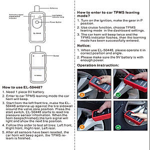 TPMS Relearn Tool for GM Tire Sensor, Automotive Tire Pressure Monitor Sensor Activation Reset Tool EL-50448 OEC T5, System Programming Training for Most GM Series Vehicles, Car Accessories.