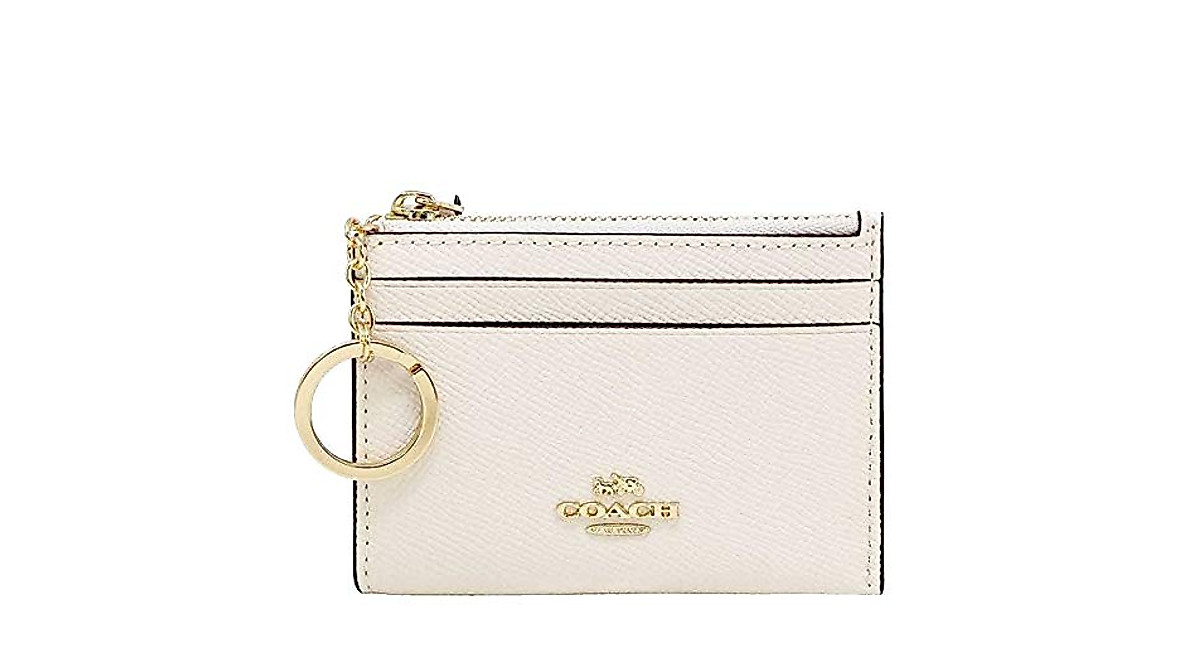Coach Mini Skinny Card Case - Lightweight Leather Wallet in Chalk