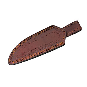 Szco Supplies 8" Orange Twisted Wood Exotic Hunting Knife with Sheath