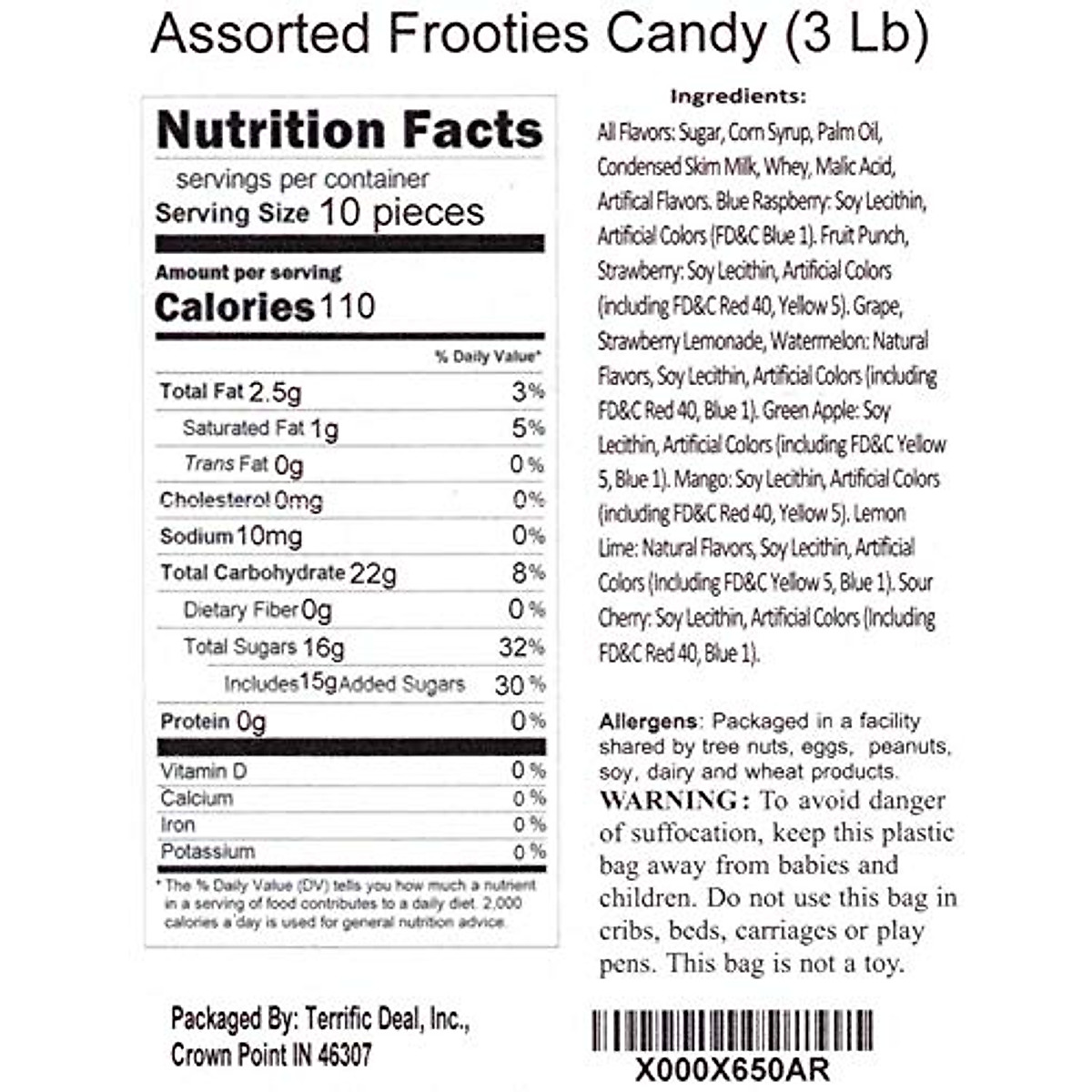 Assorted Frooties Candy (3 Lb)