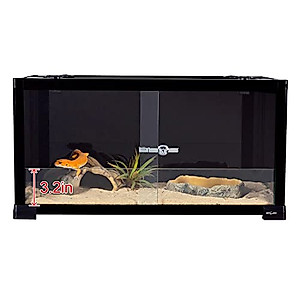 REPTI ZOO Glass 15 Gallon Reptile Tank 24" X 12" X 12", Black-Tinted ECO Reptile Terrarium