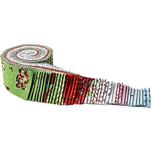 Riley Blake Designs Lindsay Wilkes Christmas Joys Rolie Polie 40 2.5-inch Strips Jelly Roll Riley Blake RP-12250-40, Assorted