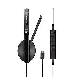 Sennheiser SC 160 USB-C (508354) - Double- Sided (Binaural) Headset for Business Professionals | with HD Stereo Sound, Noise-Canceling Microphone, & USB-C Connector (Black)