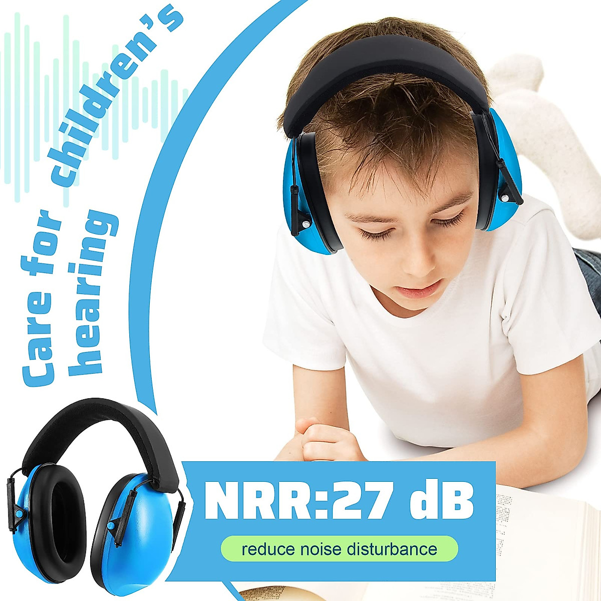 Amylove 12 Pcs Kids Ear Protection Noise Cancelling Headphones Ear Muffs Bulk 27db Sensory Headphones Noise Reduction Hearing Protection Earmuffs for Autism Concert (Classic Style, Blue Green Color)