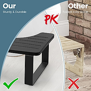 JOPSTDI Bathroom Stool,Bamboo Toilet for Bathroom,Adult and Children's Bedpan,Portable Squatting Pan with Dual Anti Slip Design,Stain,Scratch,CrackProof(Black)