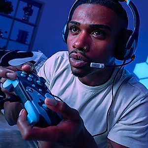 PDP Gaming REMATCH GLOW Enhanced Wired Controller Licensed for Xbox Series X|S/Xbox One/PC/Windows, Mappable Back Buttons, Advanced Customizable App - Blue Tide (Glow in the Dark)