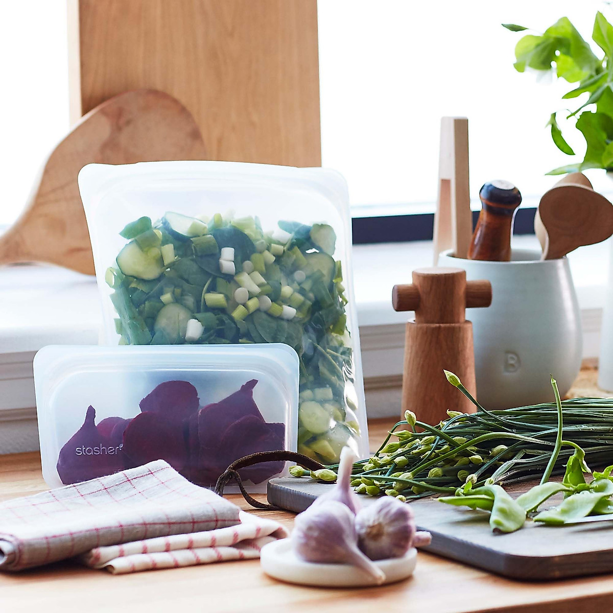 Stasher Premium Silicone Reusable Food Storage Bags, 3-Pack, Multi | Multi-Use Food Storage Bags, Lunch Bag, Travel Containers | BPA Free, Leak-free, Dishwasher-Safe, Eco-friendly