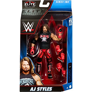 Mattel WWE AJ Styles Elite Collection Action Figure with Accessories, Articulation & Life-like Detail, Collectible Toy, 6-inch
