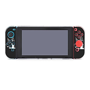German Shepherd Head Printed Protective Case Cover Compatible with Switch Game Console Controller with Holder Stand
