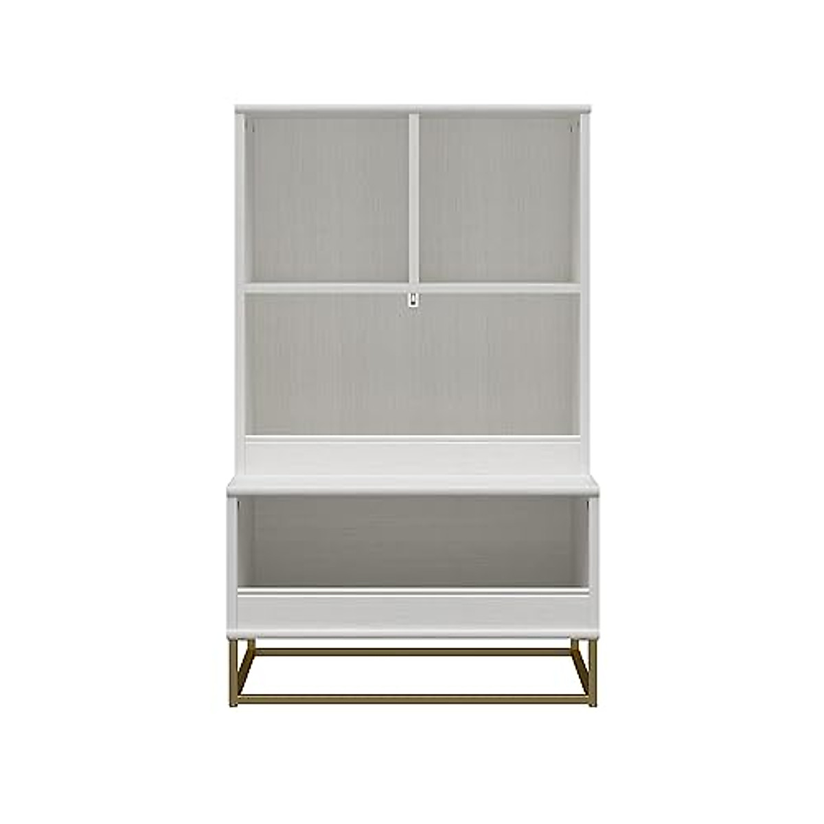Little Seeds Charlie Kids Multi-Use Toy Storage Organizer & Bookcase, White with Golden Bronze