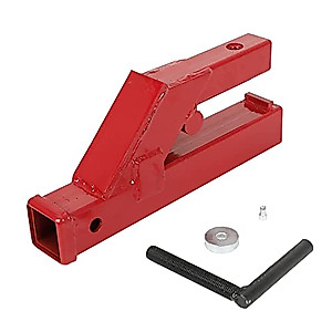 Gooeap Clamp On Trailer Hitch Tractor Ball Bucket Trailer Receiver Hitch 2" Hitch Mount Adapter Compatible with Deere Bobcat Tractor Bucket Red