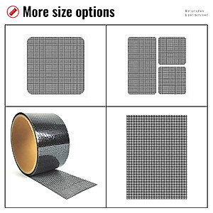 Window Screen Repair Patch, 10 Patches, 4"x 4"(10cm x 10cm), Black, 3-Layer Strong Adhesive Window Screen Mesh Tape, Repair Kit for Window and Door Screen Tears Holes