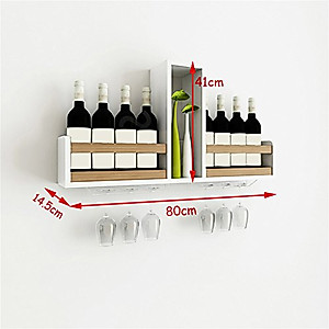 Stylish Simplicity Wine Cabinet Wall Hanging Wine Rack Wine Shelf Restaurant Wine Holder, PIBM, Wood Color