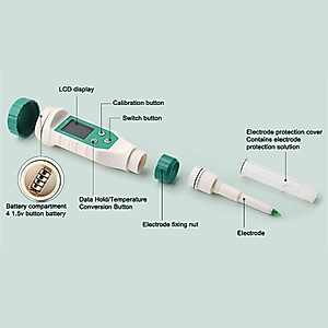 Hztyyier Digital PH Meter Portable Measuring Testing PH Meters PH Tester for Water High Accuracy Pocket Size Water Testing Meter Thermo-Hygrometer