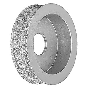 Diamond Grinding Cup Wheel, Wet Dry Diamond Cutting Grinding Disc, 7.3cm Brazed Diamond Concave Abrasive Wheel for Stone Ceramic Glass(1.5)