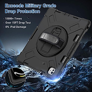 SUPFIVES Case for iPad Pro 13 Inch 2024 (7th Gen), with Screen Protector/Shoulder Strap/Pencil Holder/Handle/Rotating Stand, Green