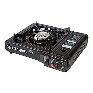 Stansport Portable Outdoor Butane Stove, Black, 13.38" L x 10.82" W x 4.33" H