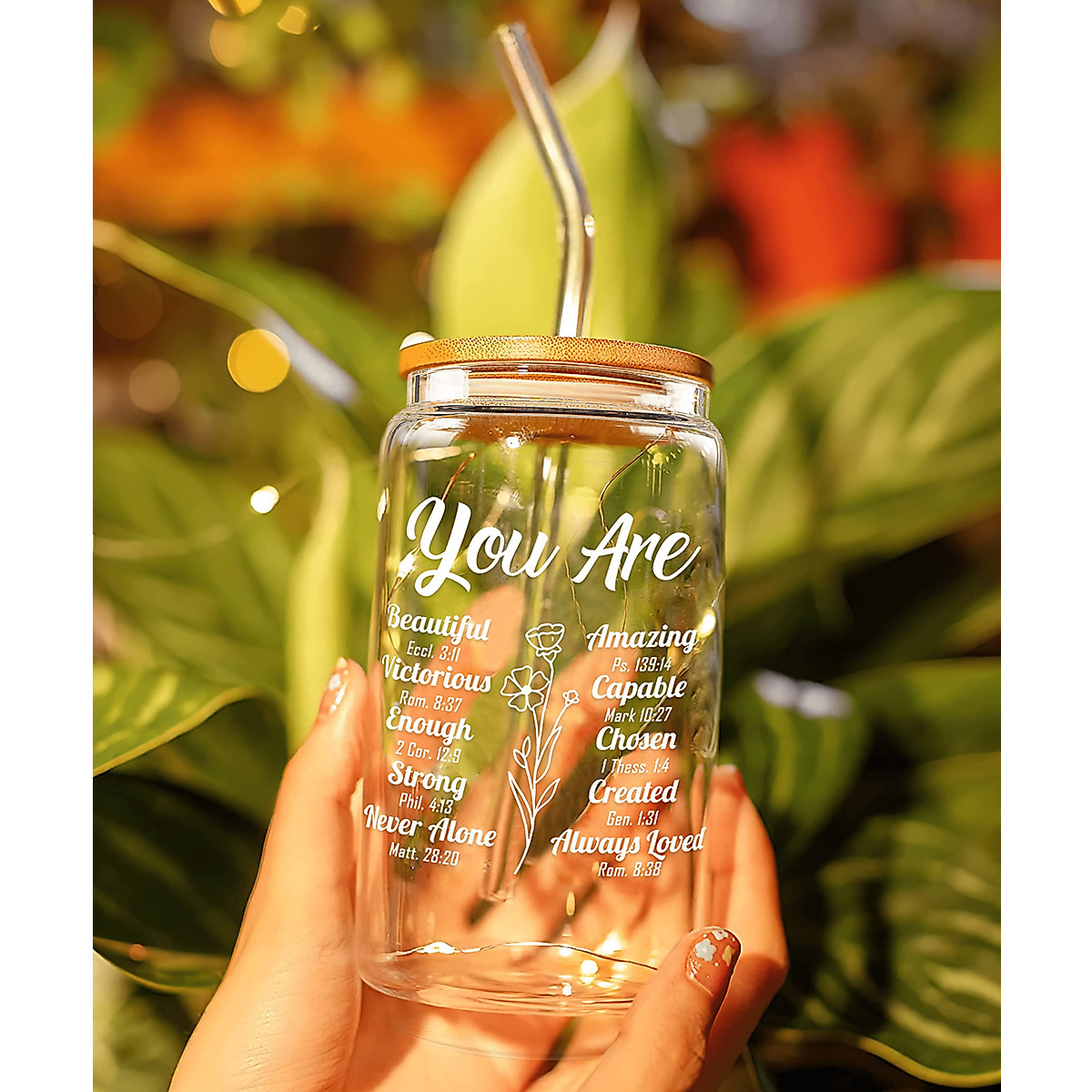 HEXMOZ Christian Gifts for Women - Religious Gifts, Christian Mothers Day Gifts for Women, Friend, Ladies, Sister, Church - Inspirational, Birthday, Spiritual, Catholic, Jesus, Bible Gifts - Glass Cup