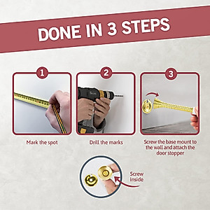 Jack N’ Drill Door Stopper (15 Pack) - 3⅛” Light Duty Spring Door Stop with Flexible Spring and Non-Marking Tip, Door Stops with Finishes to Match Every Home and Office