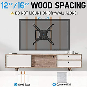 Mounting Dream TV Wall Mount Swivel and Tilt, Full Motion TV Bracket with Articulating Arm for 42-70 Inch Flat/Curved Screen TVs, up to VESA 600x400mm and 80 LBS Fits 16" Studs, MD2653