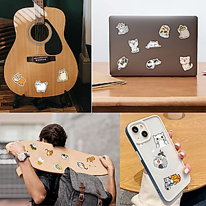 Animal Stickers for Kids, 50PCS Cute Cat Stickers for Water Bottles, Cartoon Kitten Laptop Skateboard Car Bike Helmet Luggage Waterproof Sticker DIY Graffiti Stickers Packs for Girls Teens Students