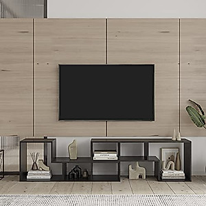 Recaceik Cube Bookshelf 2 Shelf Bookcase L-Shaped TV Console Stand Modern Entertainment Center with Open Storage Shelves for CDs/Movies/Books for Living Room, Bedroom, Home Office