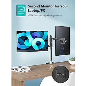 EVICIV Portable Monitor 17.3 Inch 2K 450cd/㎡ 2560X1440 100% sRGB HDR Lightweight Frameless Computer Monitor with VESA FreeSync Travel Monitor Extender Screen for Laptop PC Phone