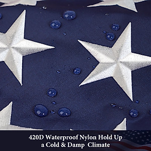 American Flags for Outside 3x5, Heavy Duty American Flag with Embroidered Stars, Thicken Nylon US Flag with Sewn Stripes Brass Grommets US Flags 3x5 Outdoor Made in USA High Wind All Weather Flags