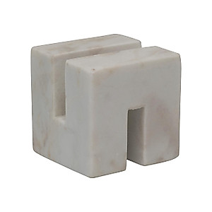 Creative Co-Op Contemporary Marble Cookbook Stand Décor, White