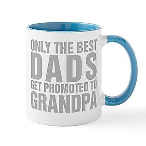 CafePress Only The Best Dads Get Promoted To Grandpa Mugs Ceramic Coffee Mug, Tea Cup 11 oz