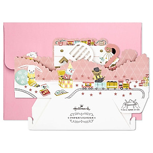 Hallmark Paper Wonder Pop Up Baby Shower Card for Girl (Nursery) Welcome New Baby Girl, Congratulations