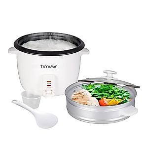 Tayama Rice Cooker with Steam Tray 8 Cups, White (RC-8R)