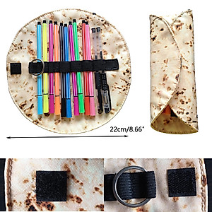 WONIU Creative Burrito Tortilla Pen Pencil Case, Funny Stationery Pen Pencil Pouch Holder Makeup Roll Up Case Bag for Makeup brush, art brush, paintbrush, pencil, pen