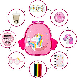 BDDOLL Doll Clothes and Accessories School Supplies Playset for 18 Inch Girl Doll with Doll Clothes,School Bags, Student Cards, Glasses, Pencils, calculators, Scissors, notebooks, etc