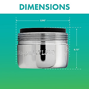 Niagara Conservation 1.5 GPM 0.9-in. Pressure-Compensating Standard Bubble-Spray Faucet Aerator in Chrome, 2-Pack FA012CPB1-WS-2 | CA Compliant Bathroom Sink Faucet and Kitchen Sink Aerator