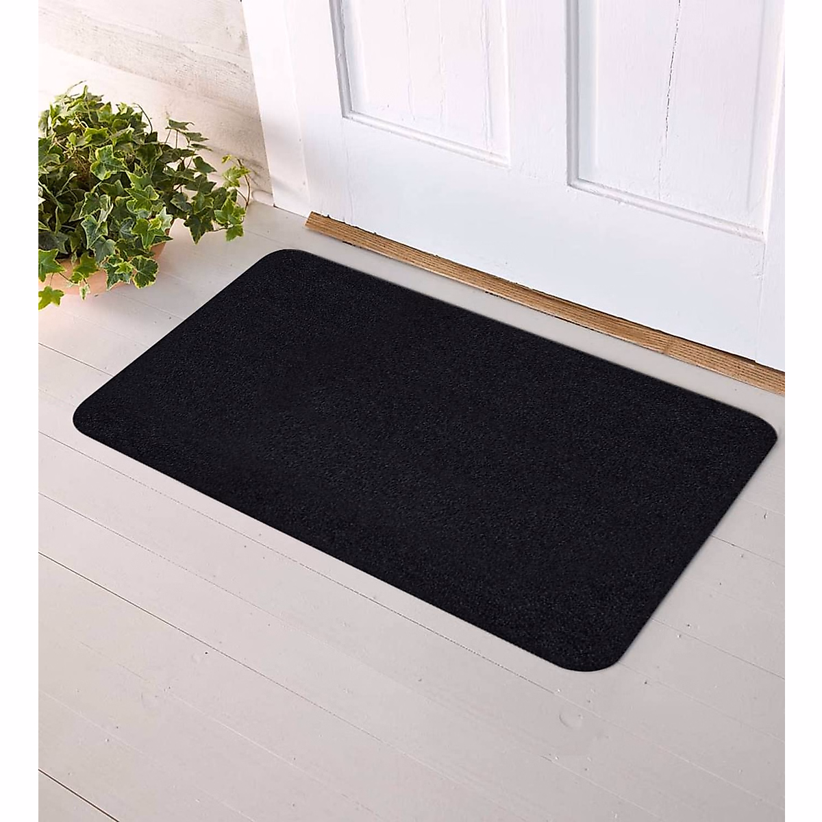K&janet6am Door mat Indoor Rug Inside Front Entrance, 27.5x17.7 Inches, Durable Floor Mat Non Slip Rug Ultra Absorb Mud, Low Profile Front Back Door Rug for Entryway, Black