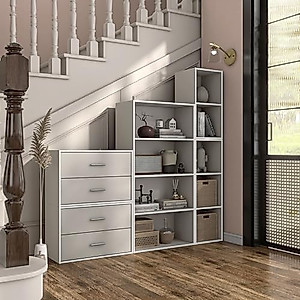 HOMES: Inside + Out Apexa 2-Drawer Wooden Stackable Storage Drawers, Small Food Pantry Cabinet, Cajonera De Madera, Underbed Drawer Dorm Teen Room Decor & Bedroom, Home Office, Kitchen, Taupe Grey