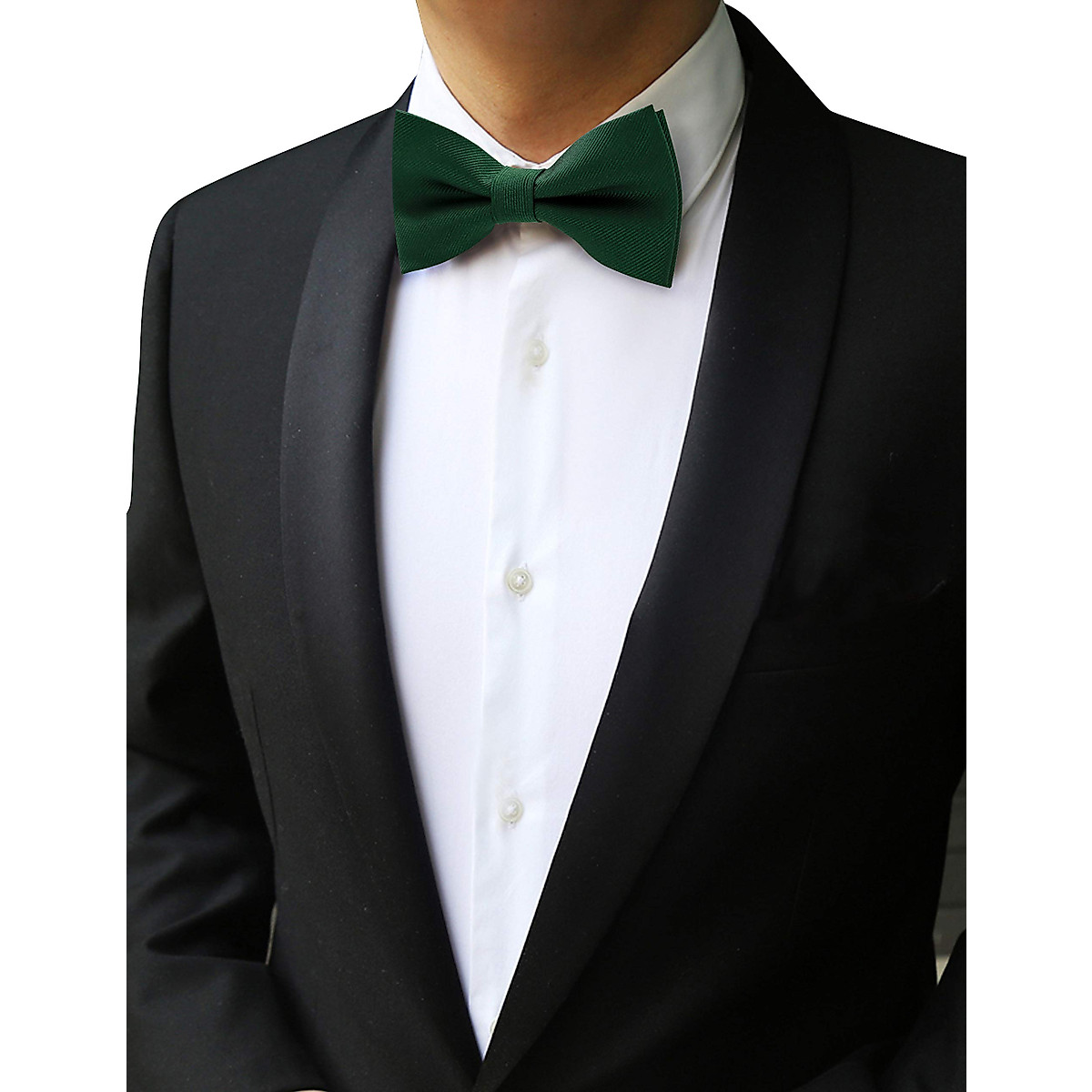 JEMYGINS Green Bow Tie Silk Bowtie and Pocket Square Hankerchief With Cufflinks Sets for Men(3)