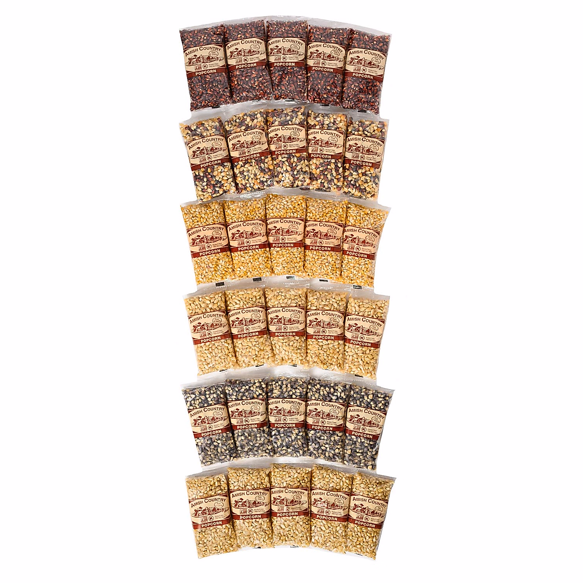 Amish Country Popcorn | 30-4 oz Bags | Popcorn Kernel Variety Set | Old Fashioned, Non-GMO and Gluten Free