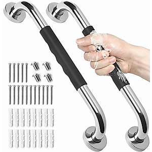 2 Pack Grab Bars for Bathroom, 16 Inch Anti Slip Bathroom Handicap Grab Bars for Showers, Safety Bath & Shower Grab Bar for Seniors, Shower Handles for Elderly, Tesuchan