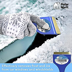 Polar Melt Ice and Snow Scraper with Brass Blade for Vehicle Windshields and Windows, 3 Pack
