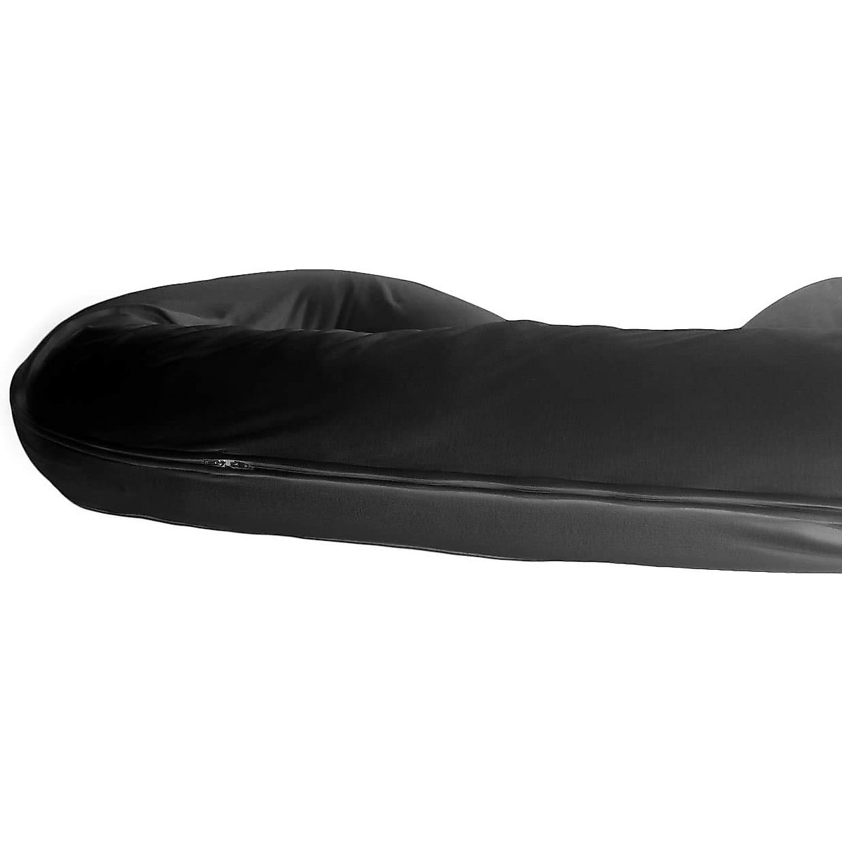 Betty Dain Stretch Jersey Pregnancy/Maternity Pillowcase C-Shape Compatible, Pillowcase Replacement, 100% Cotton Stretch Jersey, Dual Zippers, Stretch Fabric, Machine Washable, 60 x 25 in., Black