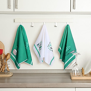 Bencailor 6 Pcs Kitchen Towels Absorbent Dish Towels Decorative Tea Towels Fast Drying Dish Cloths Hanging Reusable Cleaning Dishcloths for Cooking Baking Housewarming (Teal,Baking)