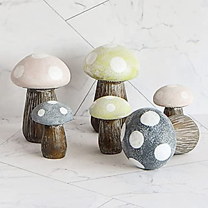 ABOOFAN Artificial Plants 2pcs Tiny Mushrooms Mini Mushroom Miniature Figurines Artificial Mushroom Statue Resin Mushroom Model for Landscape Plant Pot Bonsai Craft Home Decor